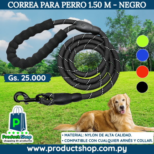 Correa Para Perros 1,5 metros Negro - ProductShop