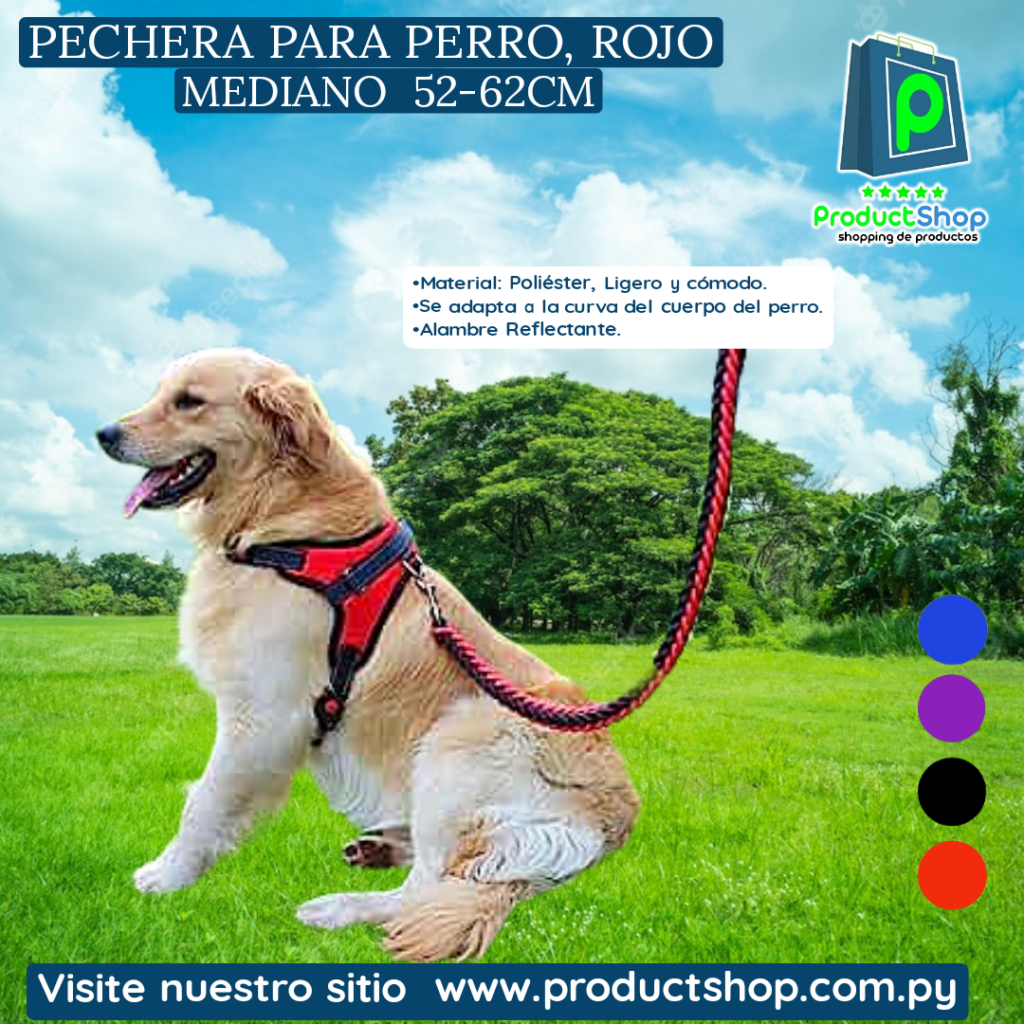 Pechera para Perro. Rojo Mediano 52-62cm - ProductShop