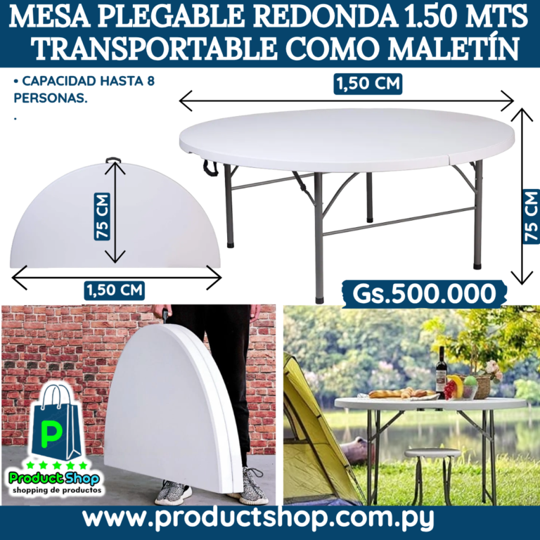 Mesa plegable redonda 150cm*75cm - ProductShop