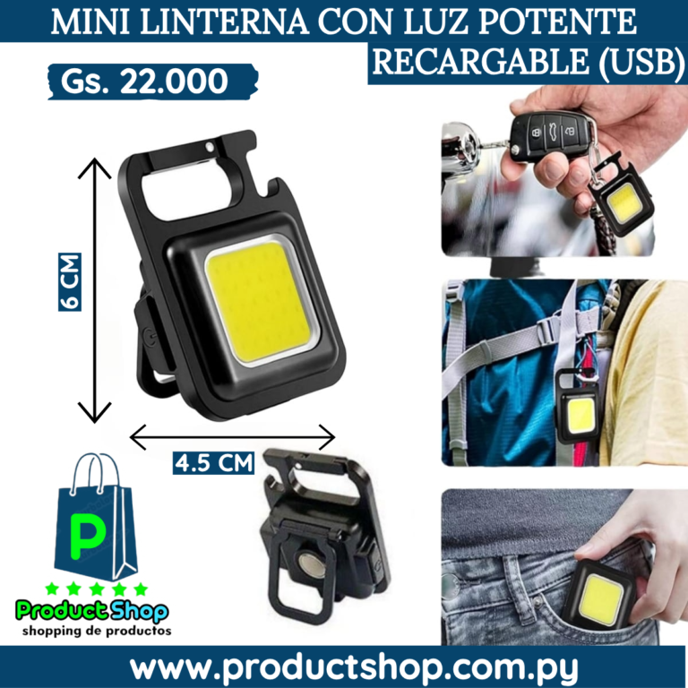 Mini linterna con luz led Potente recargable USB - ProductShop