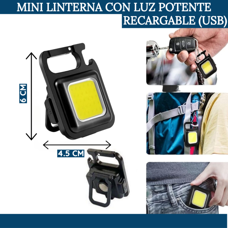 Mini linterna con luz led Potente recargable USB - ProductShop