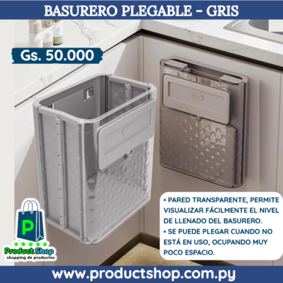 Basurero Plegable. Gris - ProductShop